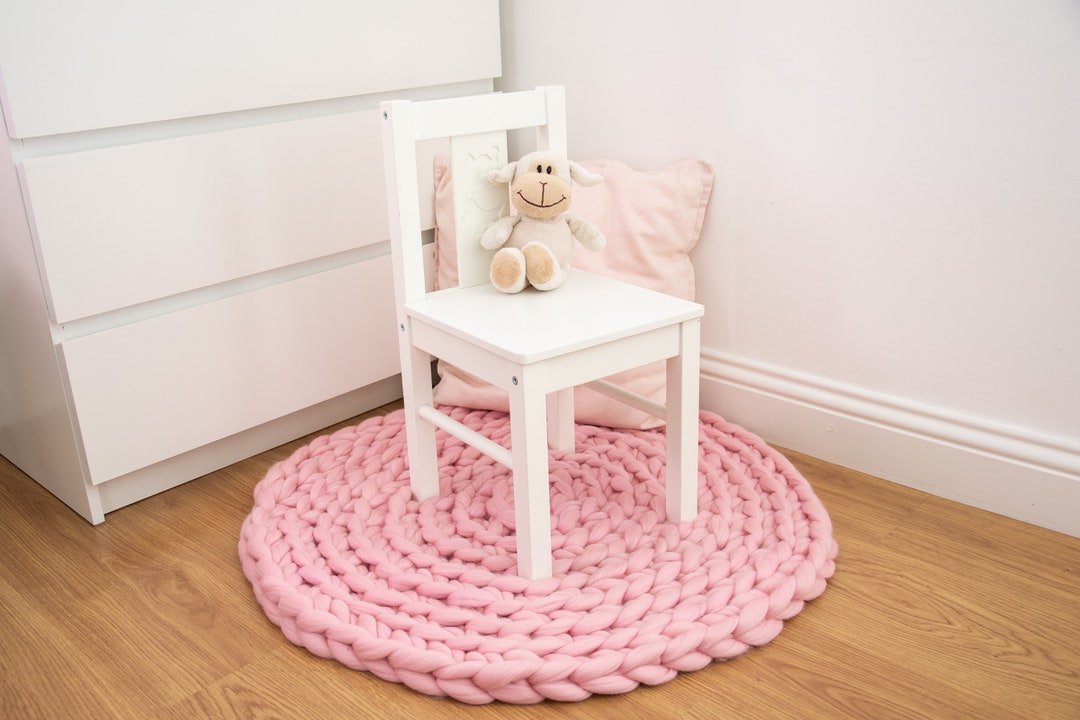 Nursery Rug. Floor Mat. Chunky Knit Round Rug - Etsy