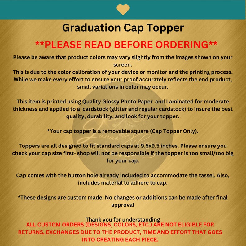 Custom Graduation Cap Topper - Graduation Keepsake- Highschool, College ...