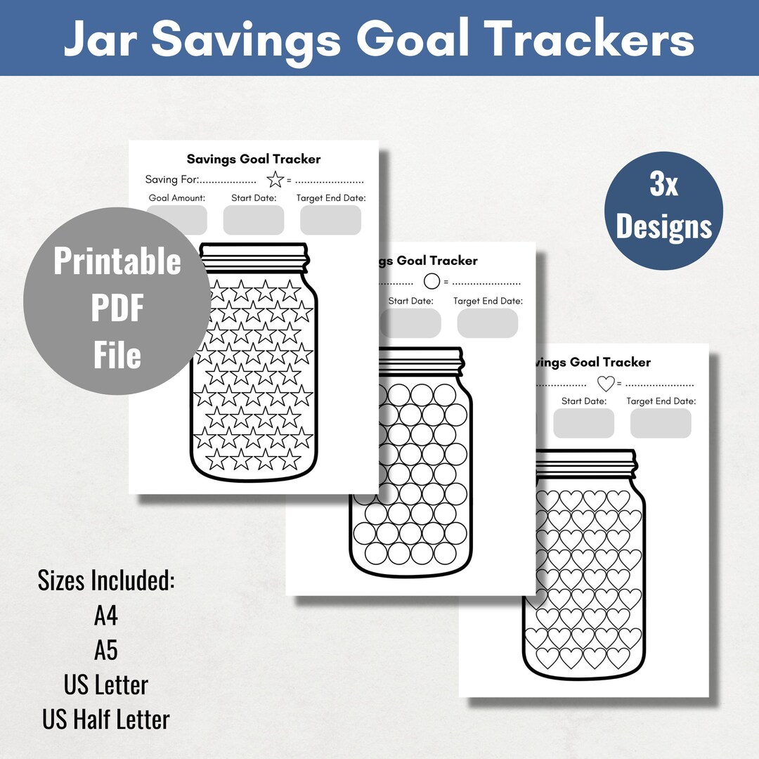 Printable Mason Jar Savings Tracker Challenge | Minimalist | Digital ...