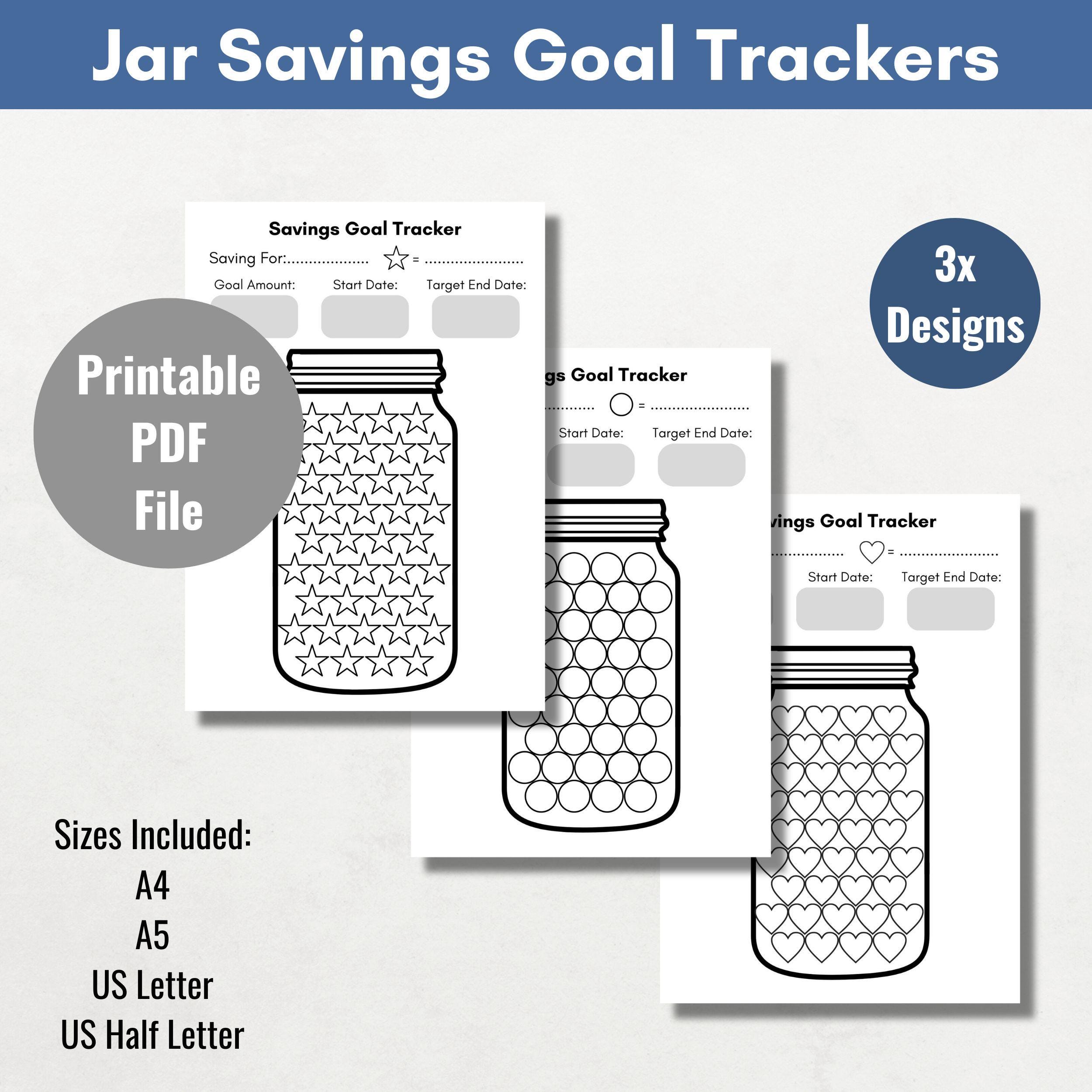 Printable Mason Jar Savings Tracker Challenge | Minimalist | Digital ...
