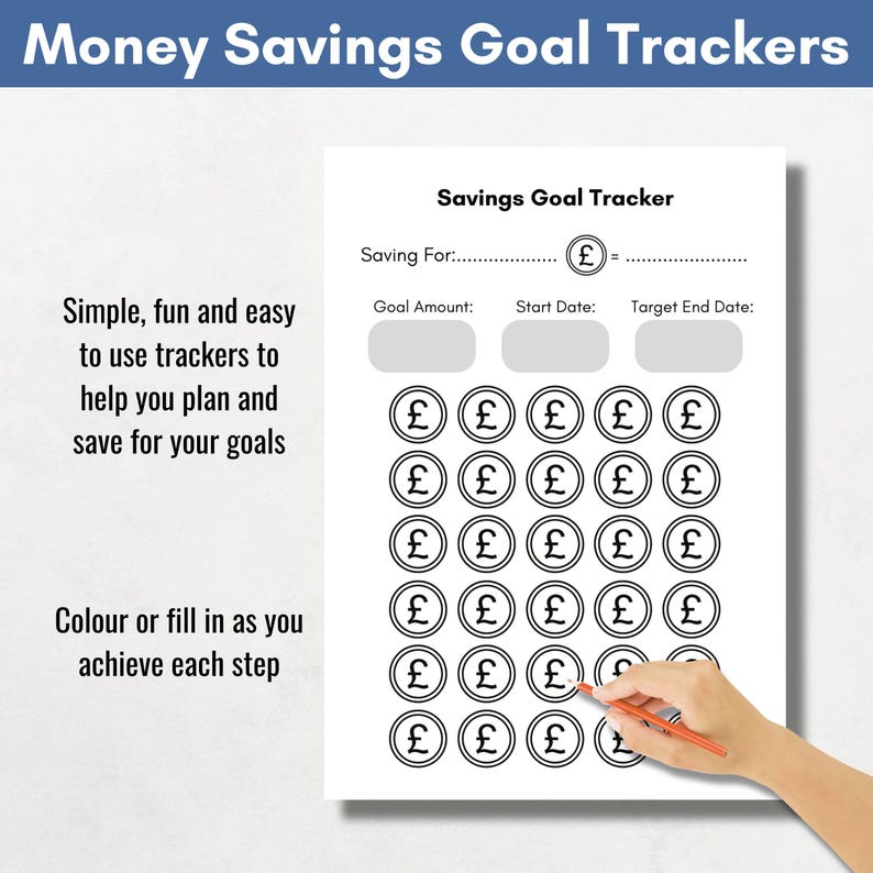 Printable Money Themed Savings Tracker Challenge | Minimalist | Digital ...