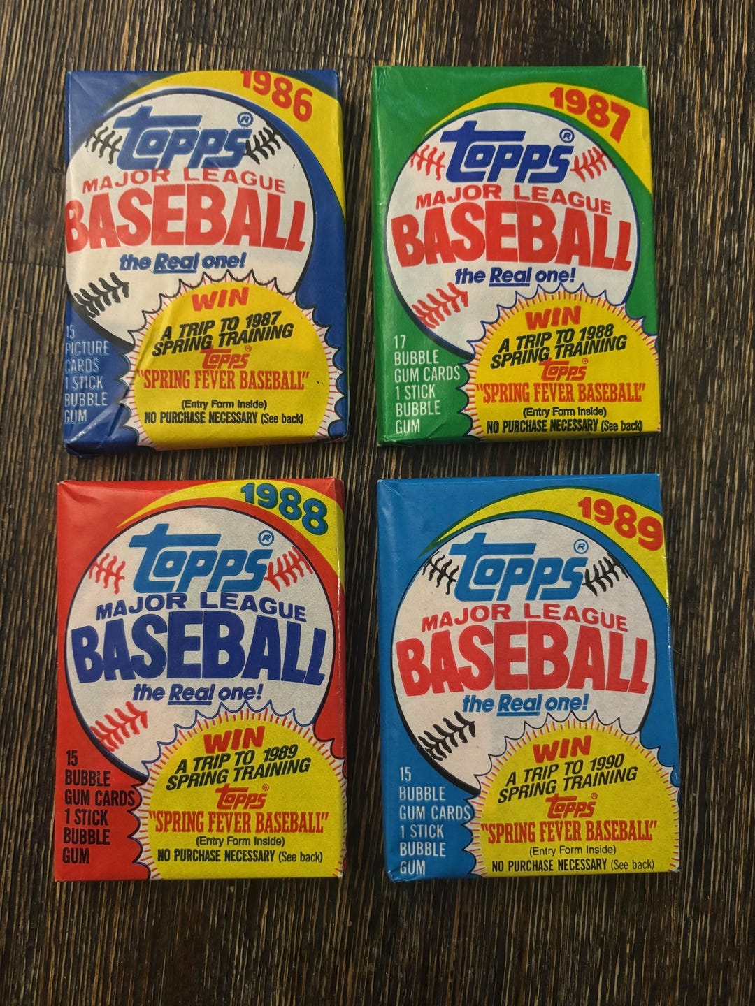 Vintage Topps Baseball Cards: 1986-1989 Unopened Wax Packs - Etsy