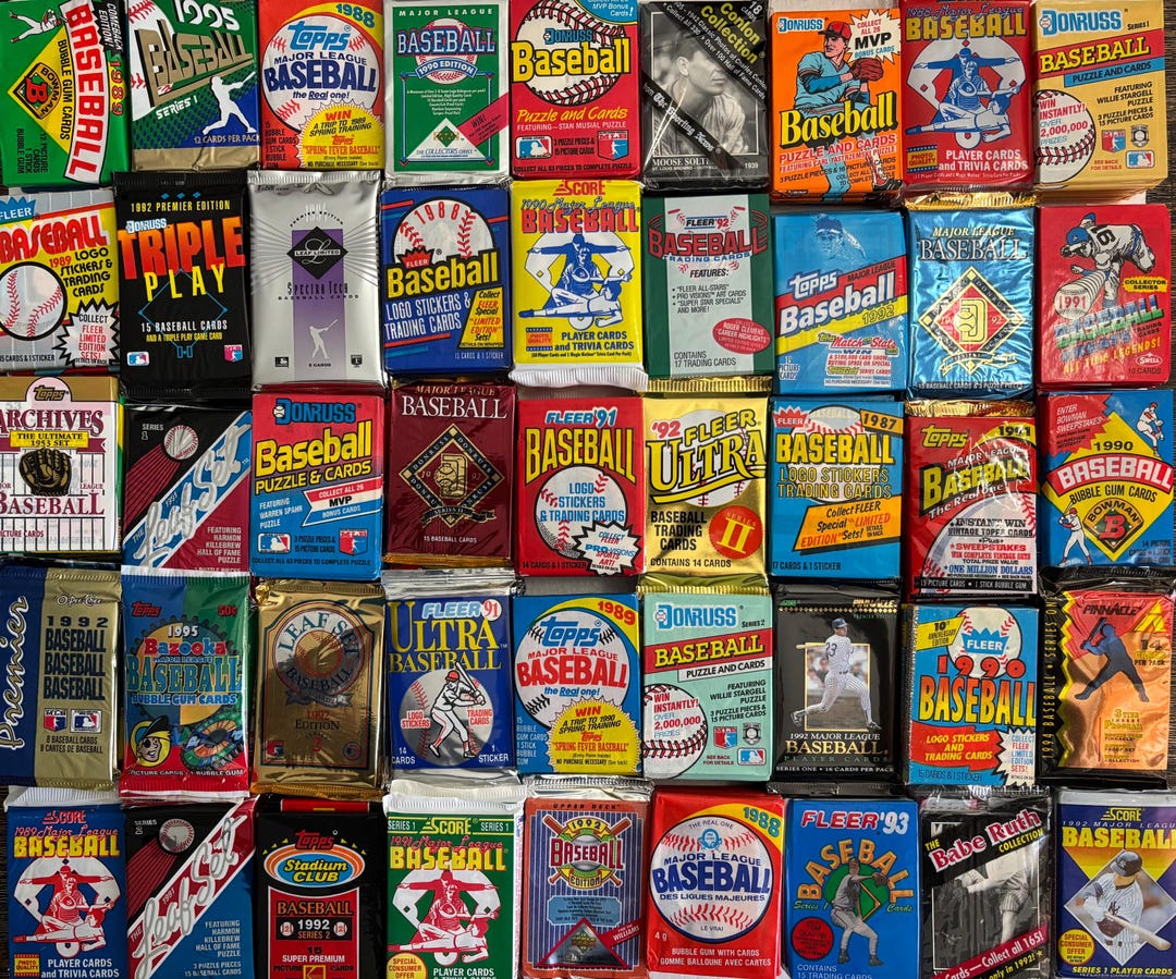 Vintage Unopened Baseball Cards Lot: 100+ Bonus Superstar Cards - Etsy