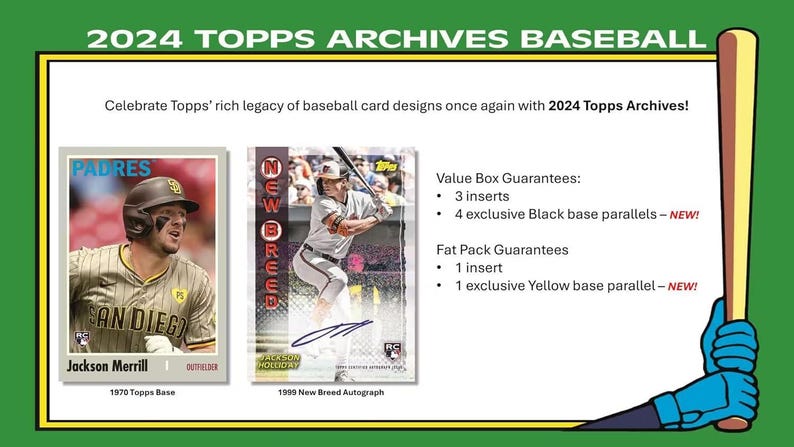2024 Topps Archives Baseball MLB Blaster Box - Etsy