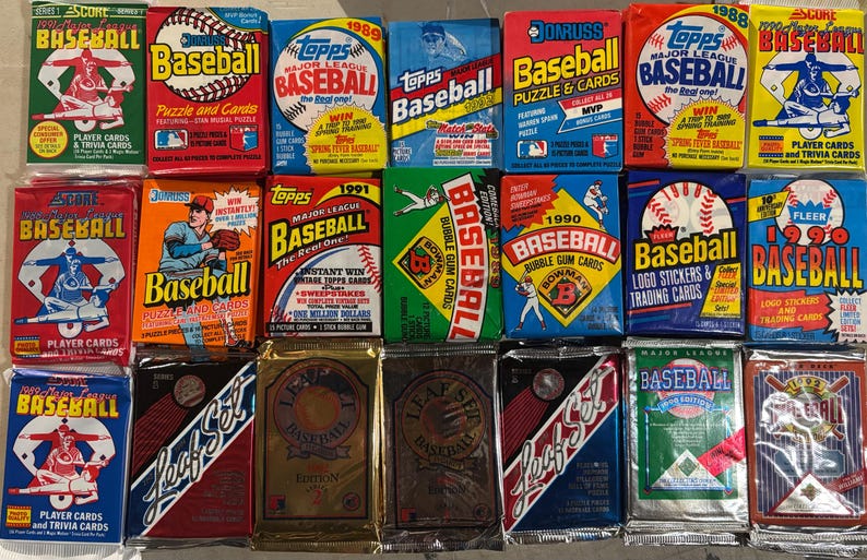 500 Unopened Baseball Cards New Packs – Topps, Fleer, Donruss & More - Etsy