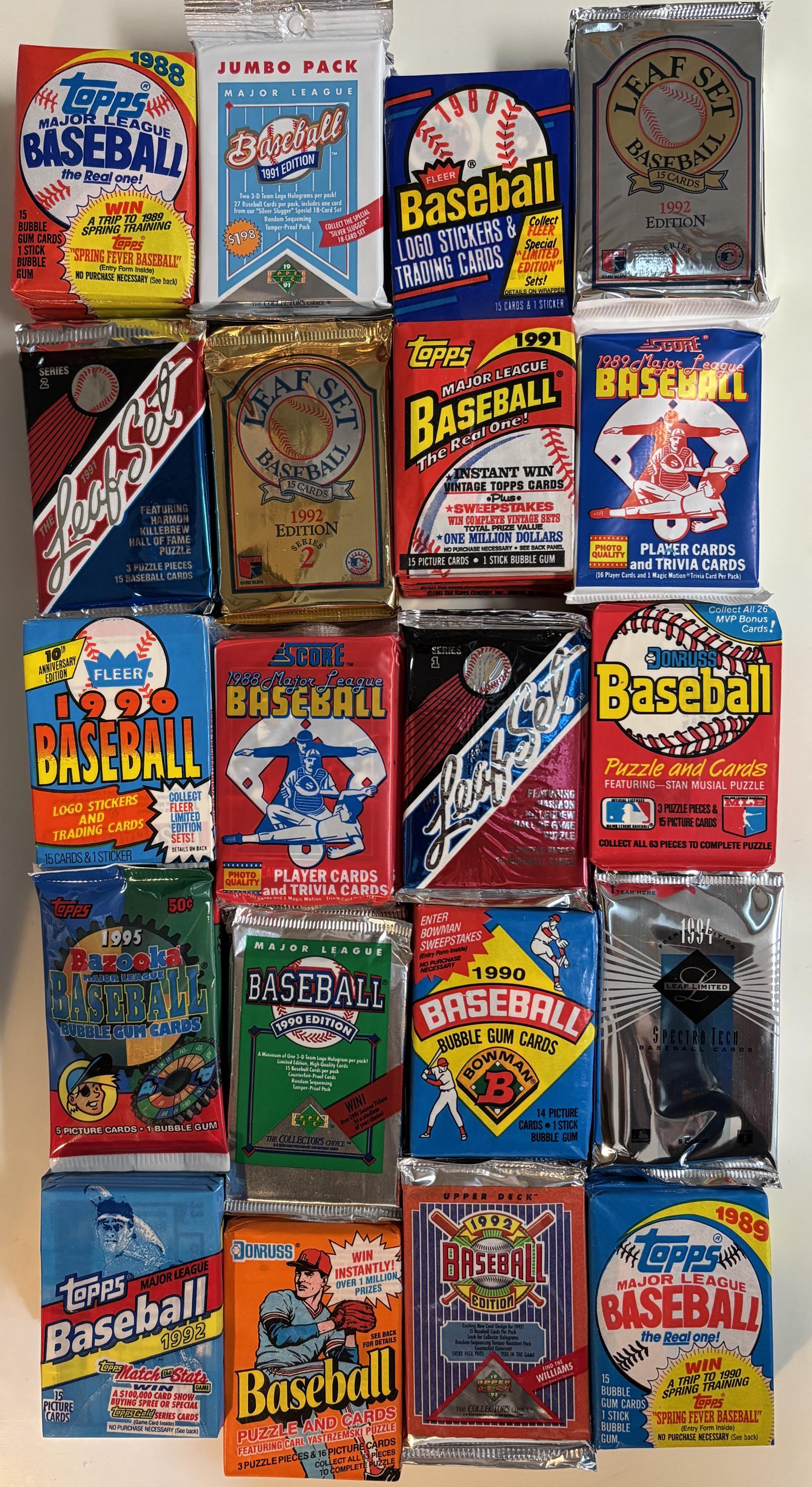 500 Unopened Baseball Cards New Packs – Topps, Fleer, Donruss & More - Etsy
