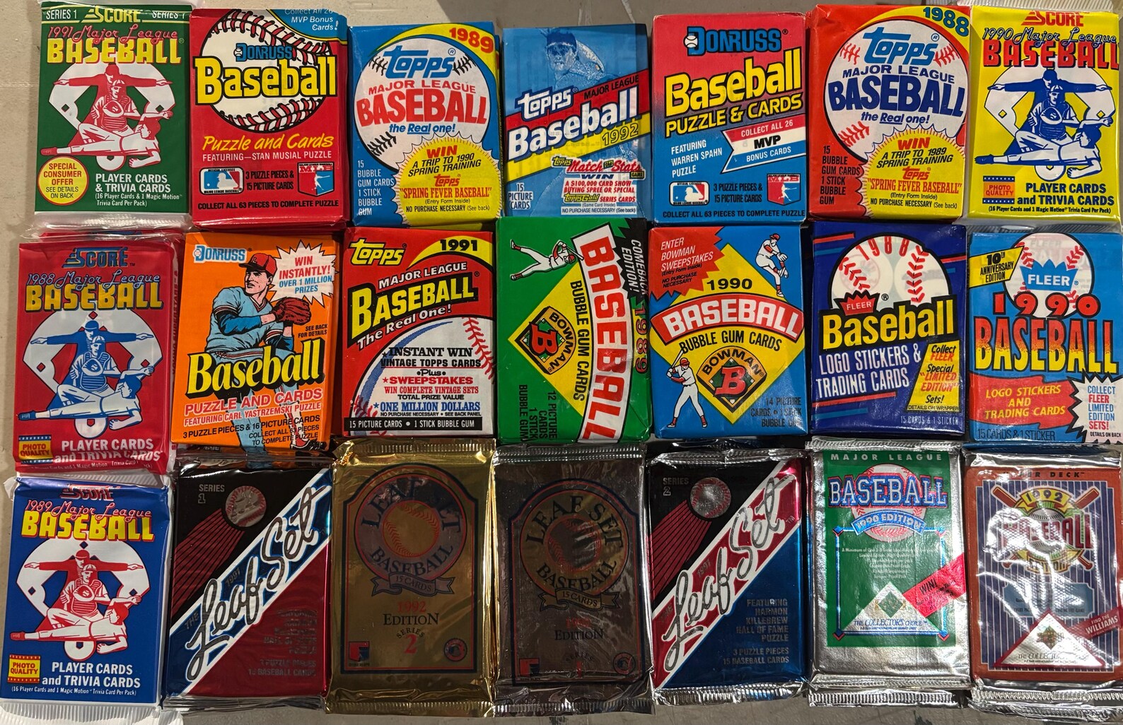 Vintage Unopened Baseball Cards: 200 Cards, 14 Packs - Etsy