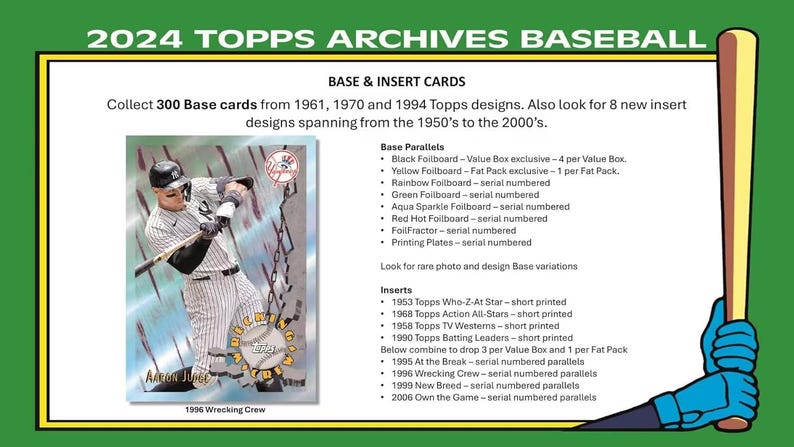 2024 Topps Archives Baseball MLB Blaster Box - Etsy