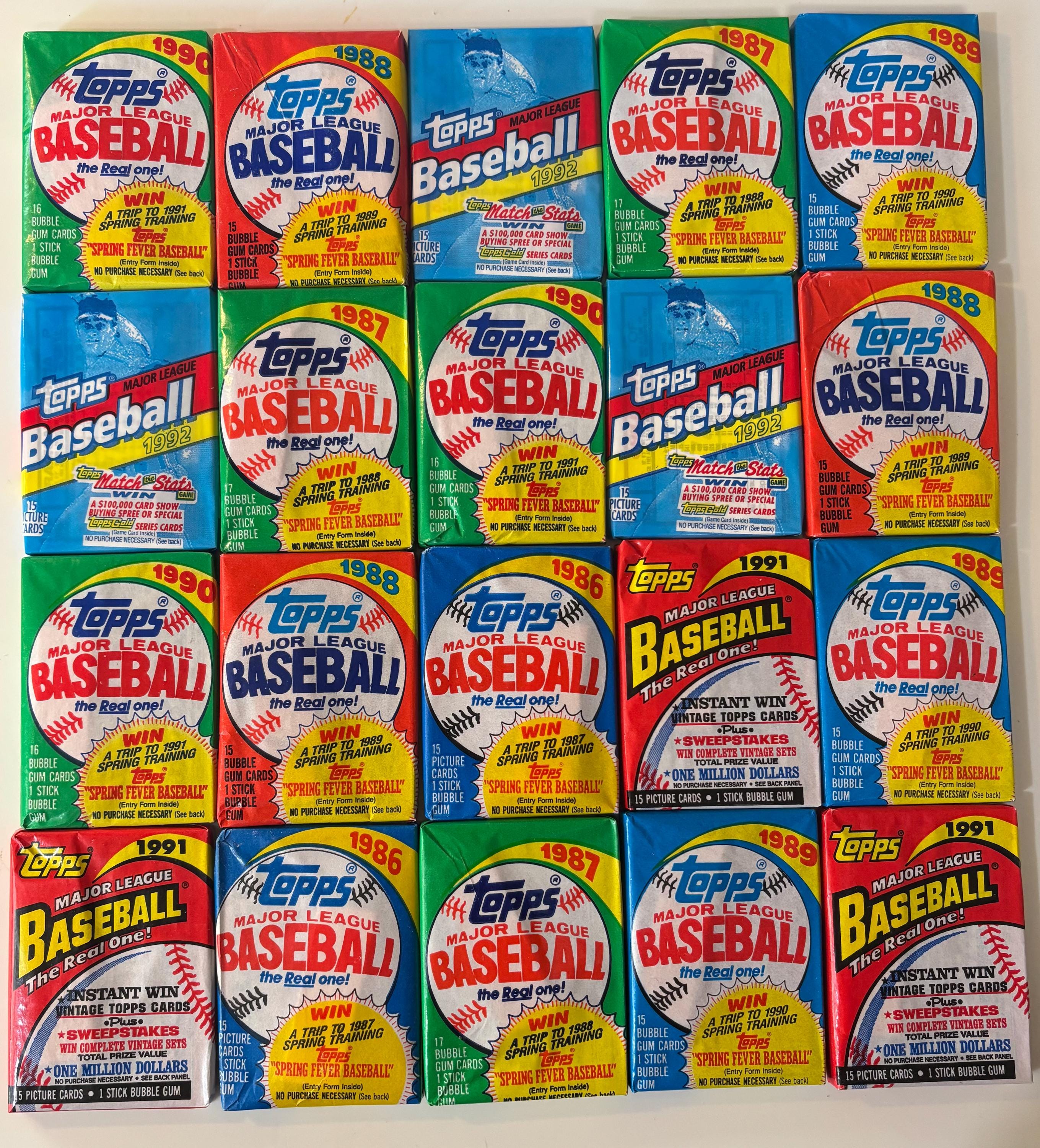 Unopened Vintage Topps Baseball Wax Packs: 1986-1992 - Etsy