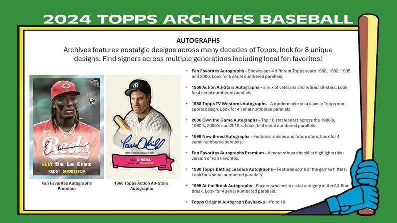 2024 Topps Archives Baseball MLB Blaster Box - Etsy