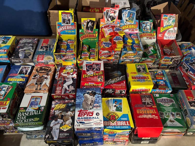 Vintage Unopened Baseball Cards: 200 Cards, 14 Packs - Etsy