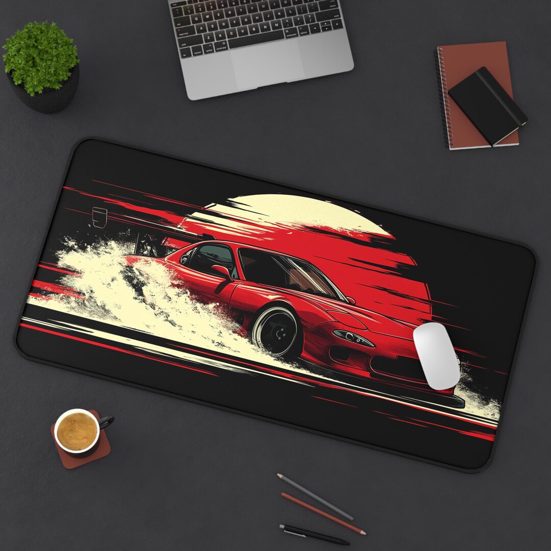 Mazda RX7 Desk Mat XXL Racing Car Desk Mat Black and White Cool Gifts ...