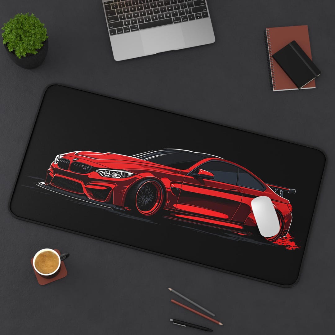 BMW M4 Mousepad Black and Red Gaming Mousepad Desk Mat XXL Racing Car ...