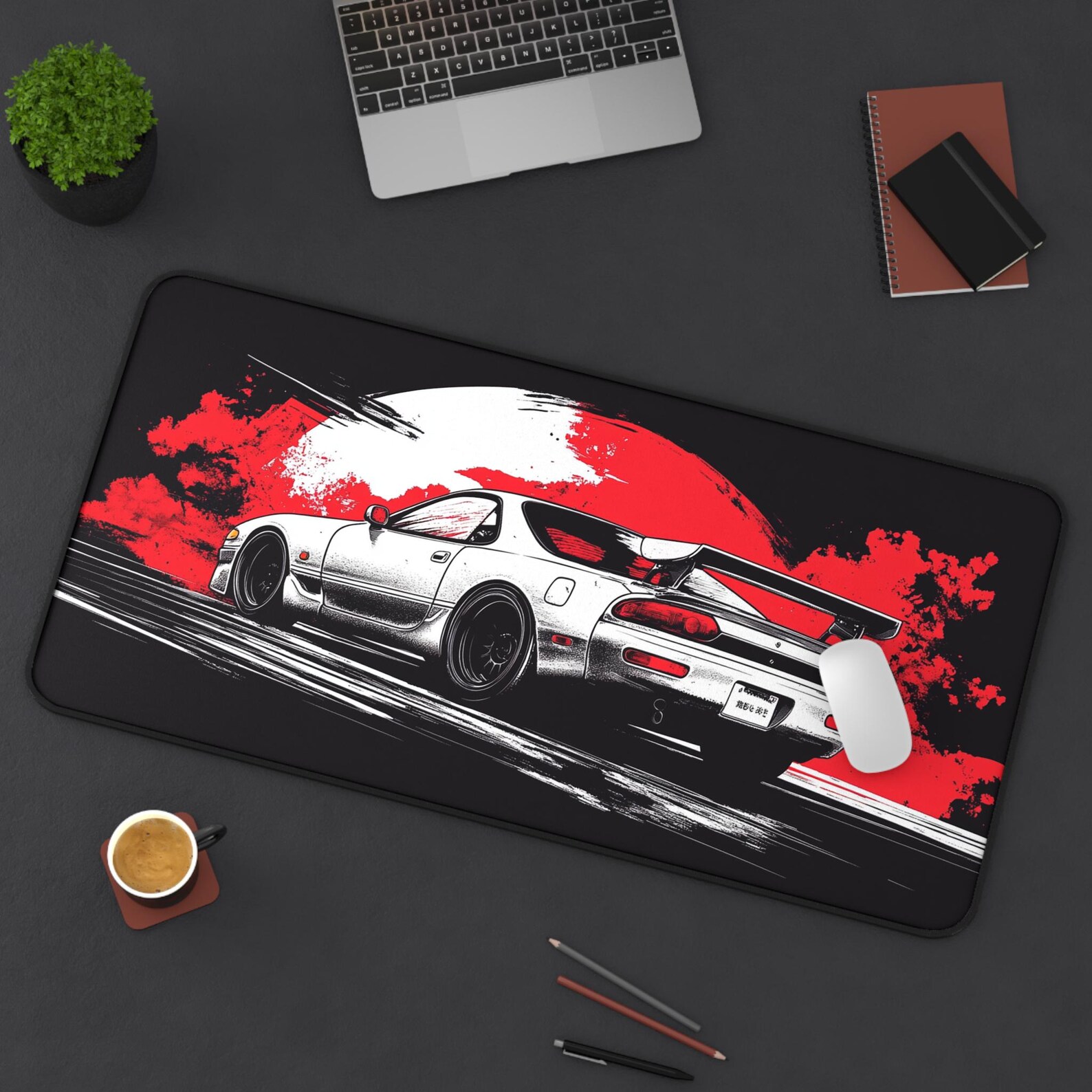 Mazda RX7 Black Red Mousepad Racing Car Desk Mat XXL Gaming Mousepad ...