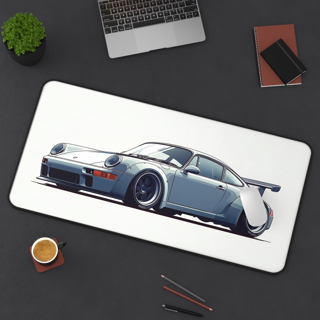 Porsche 911 Desk Mat XXL White Racing Car Desk Mat Gaming Mousepad Gift ...