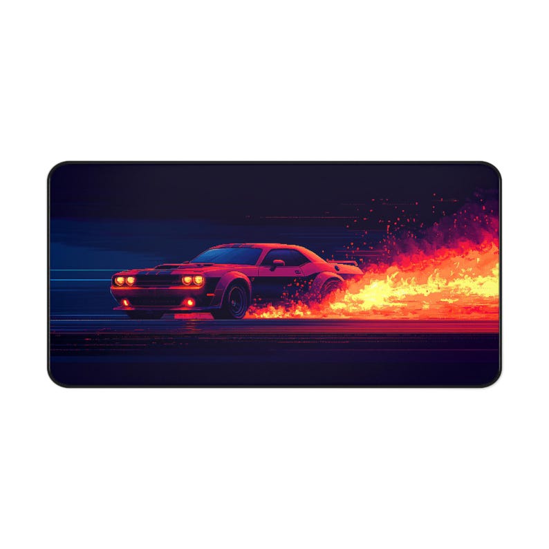 Pixel Art Hellcat Desk Mat XXL Gaming Mousepad Racing Car Desk Mat Cool ...