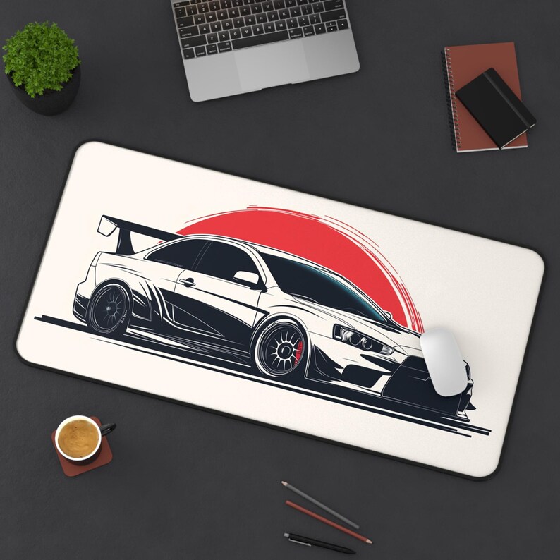 Mitsubishi Lancer Mousepad White Gaming Mousepad Desk Mat XXL Racing ...