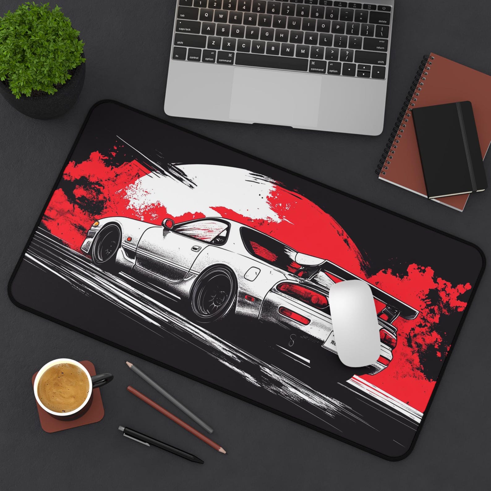 Mazda RX7 Black Red Mousepad Racing Car Desk Mat XXL Gaming Mousepad ...