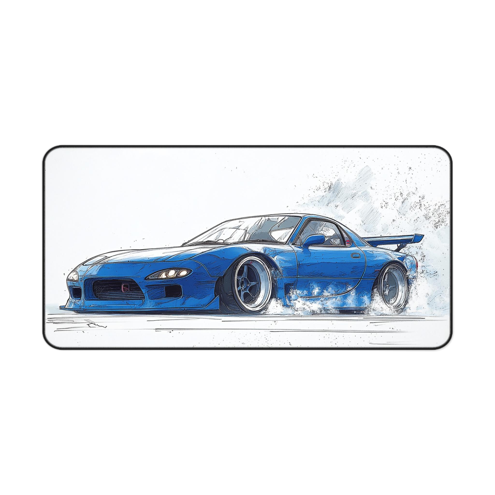 Mazda RX7 Racing Car Desk Mat Desk Mat XXL Black and White Mousepad PC ...