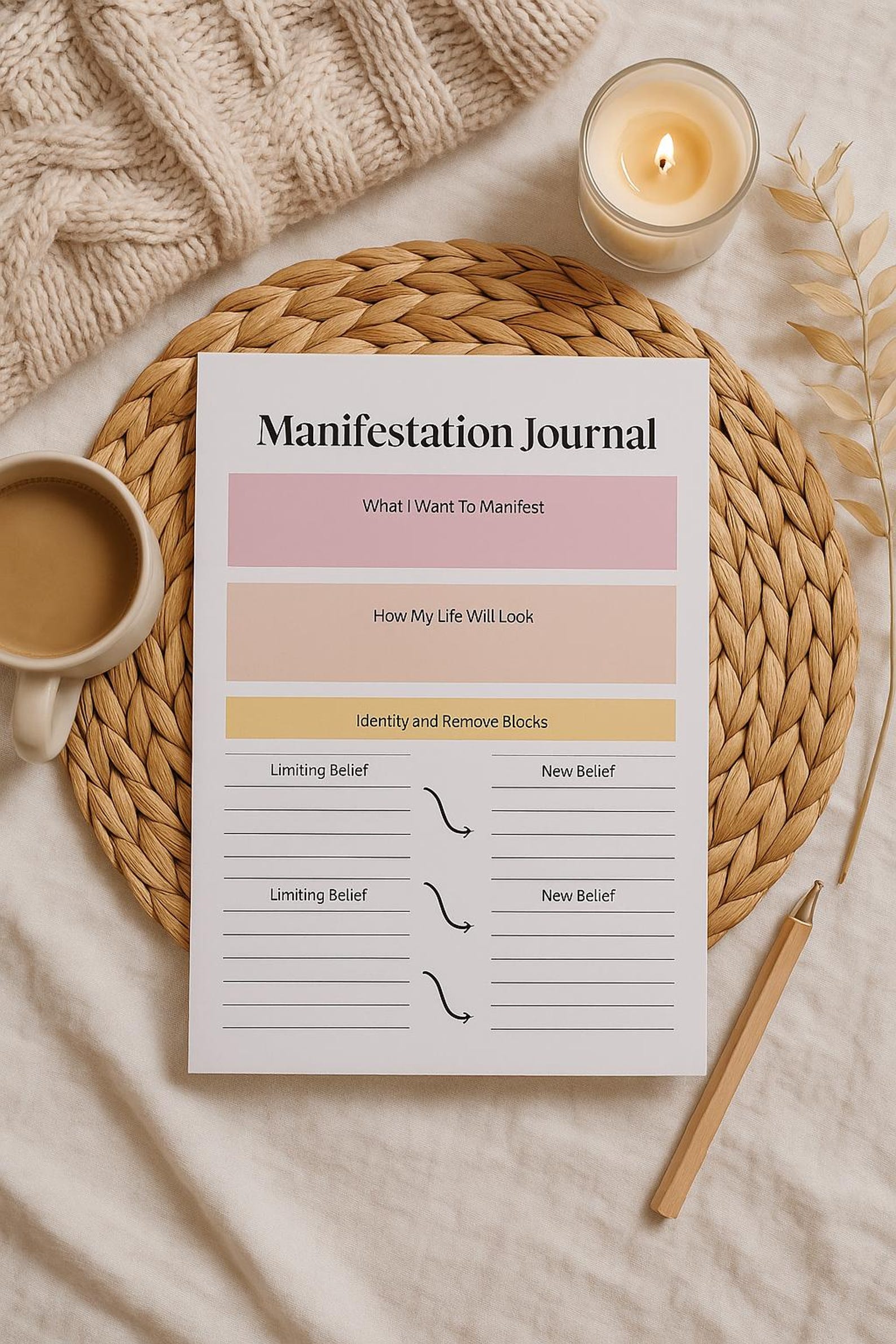 Manifestation Journal Printable PDF – Guided Daily Affirmations ...