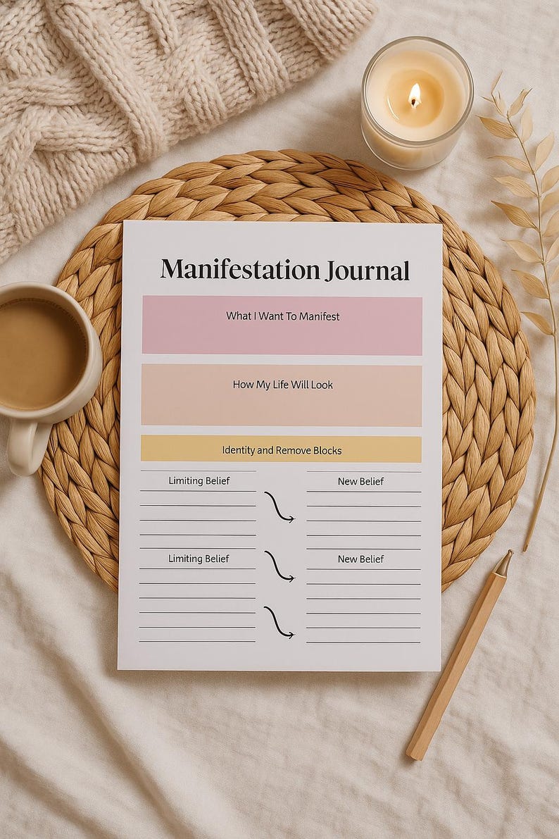 Manifestation Journal Printable PDF – Guided Daily Affirmations ...