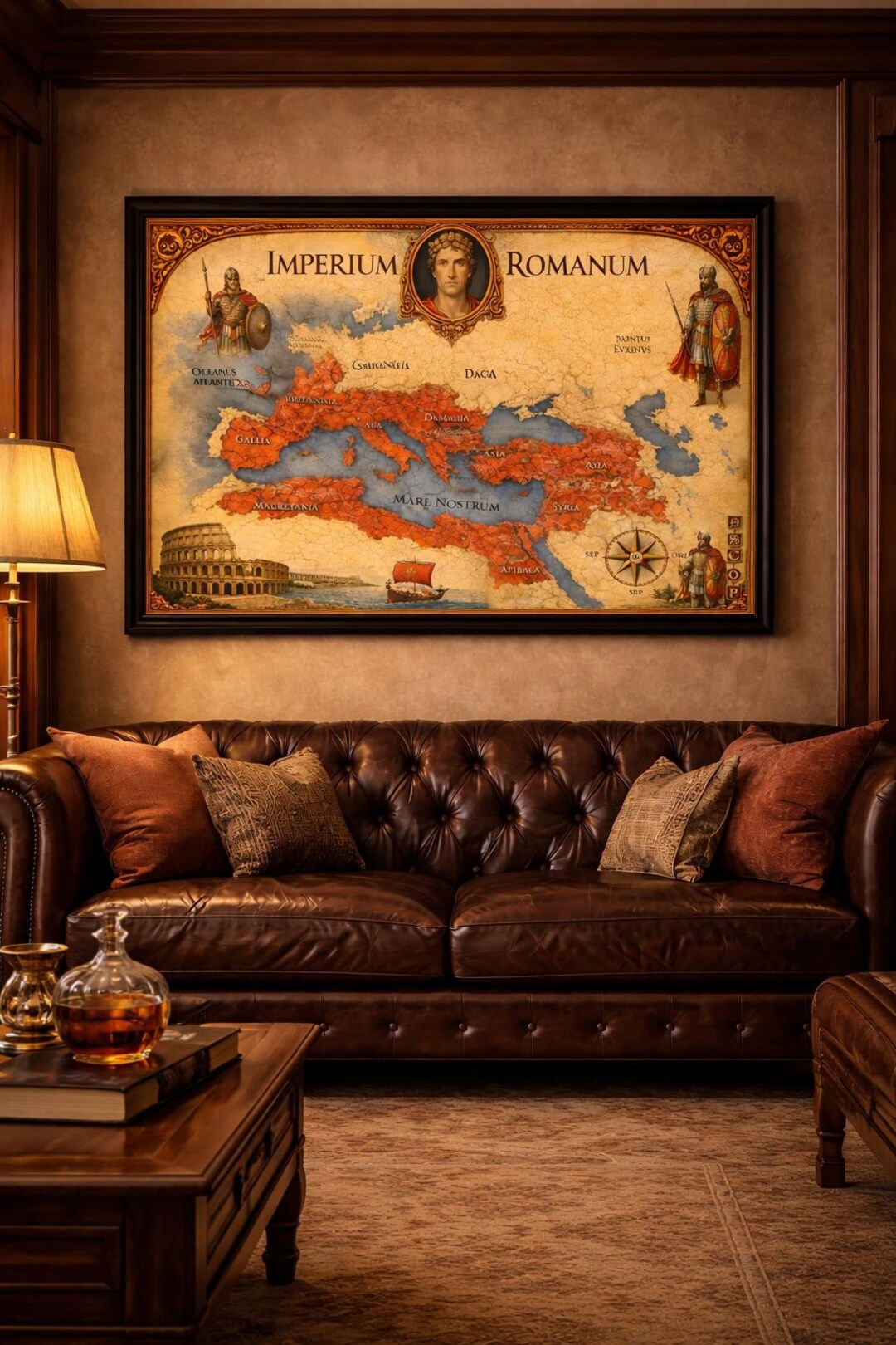 Roman Empire Map Wall Art: Imperium Romanum Vintage Gallery Print ...