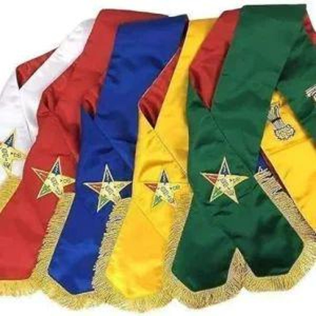 Masonic Order of Eastern Star OES Complete Sash Set – Set of 5 Sashes ...