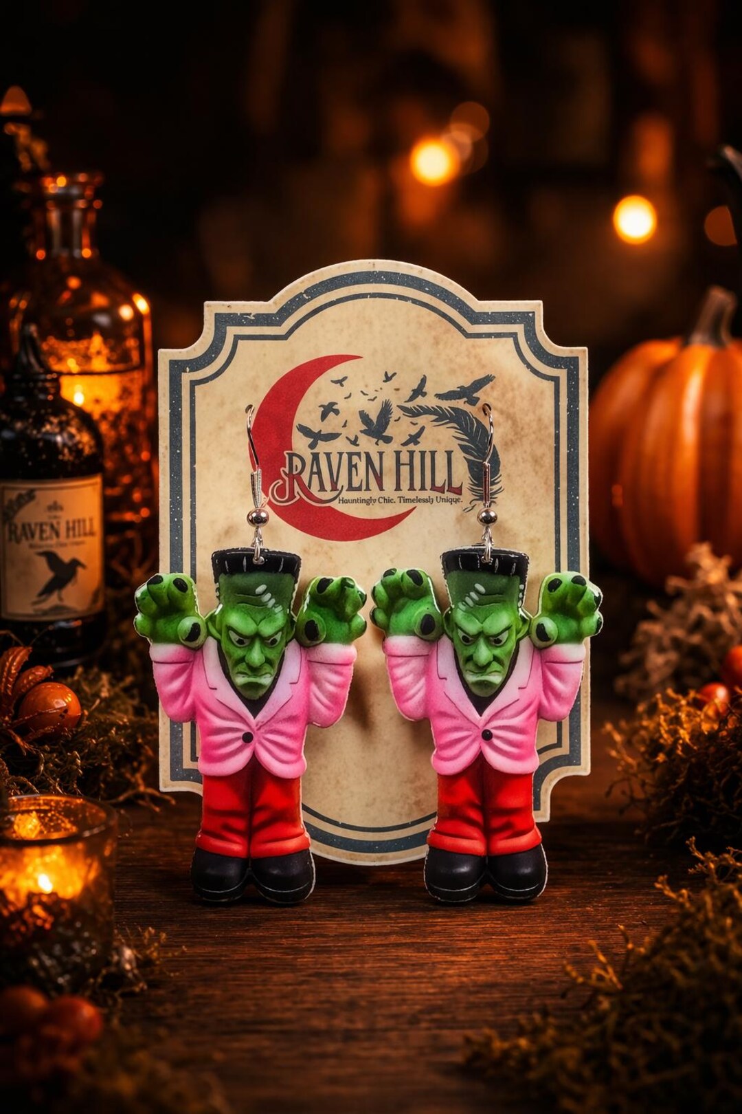 Handmade Vintage Frankenstein-inspired Halloween Jewelry & Spooky ...