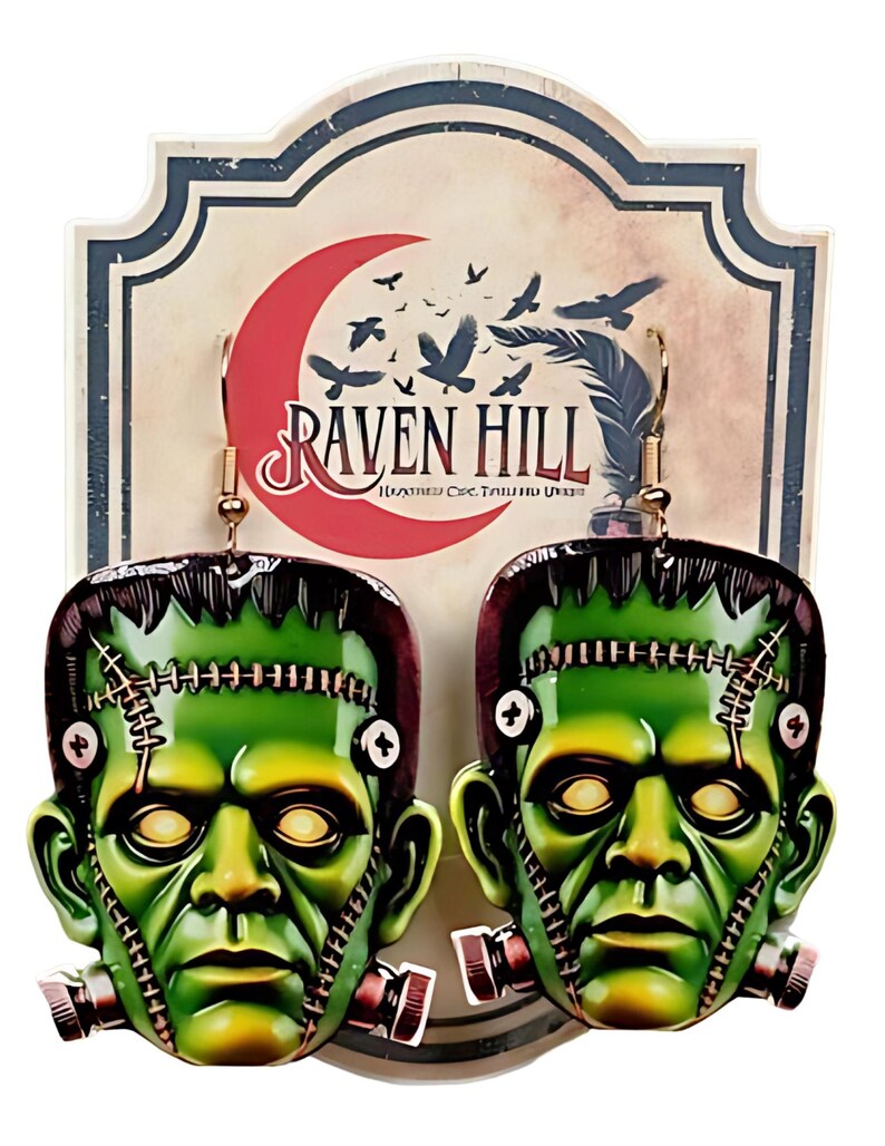 Frankenstein Earrings: Handmade Horror Goth Dangles - Etsy