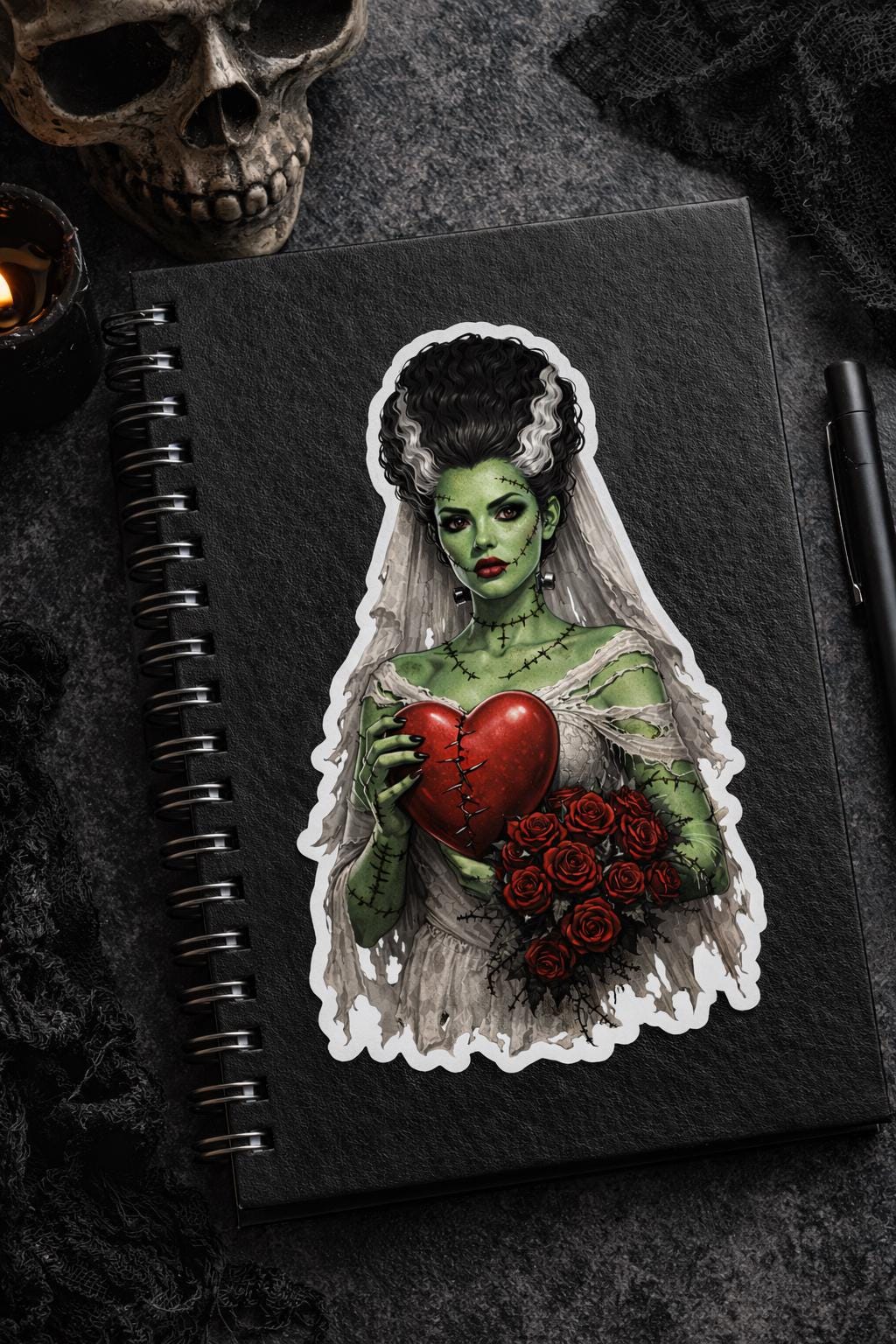 Valentine Frankenbride PNG | Gothic Bride of Frankenstein Art (digital ...