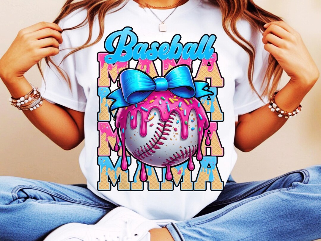 Baseball Mama Ice Cream Drip PNG: Sublimation Clipart (digital Download ...