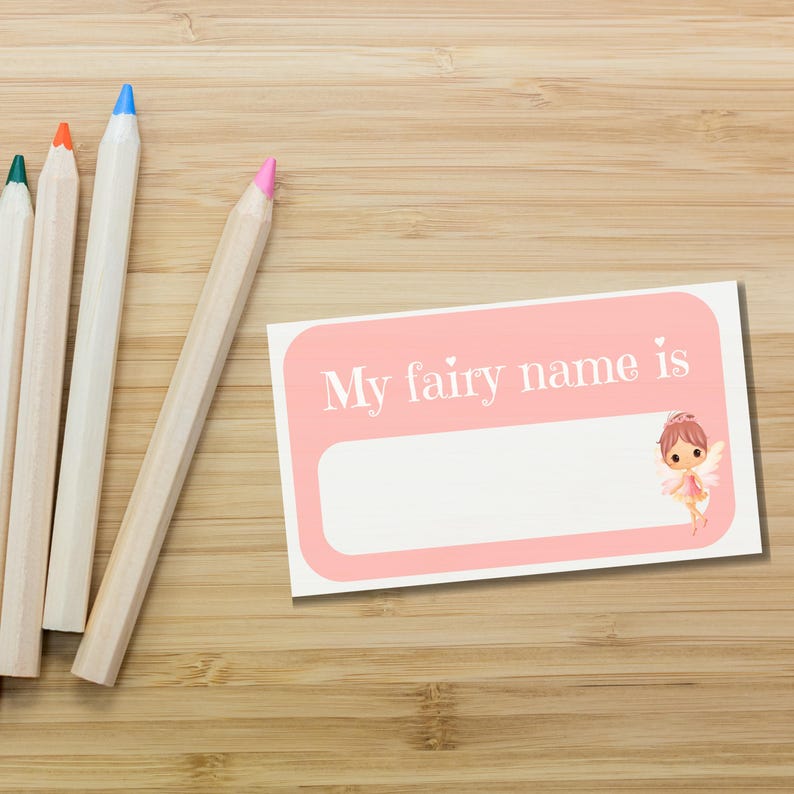 What is Your Fairy Name? Printable Chart & Nametags Download Printable ...