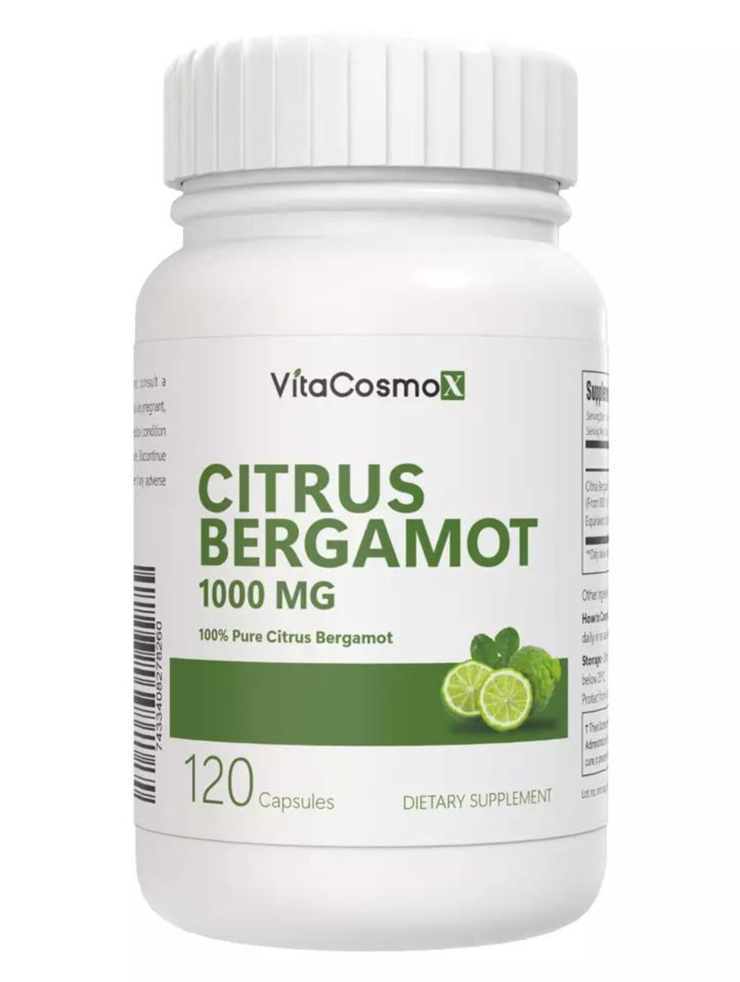 Vitacosmox Citrus Bergamot Supplements - 120 Capsules, Gluten-free, Gmo ...
