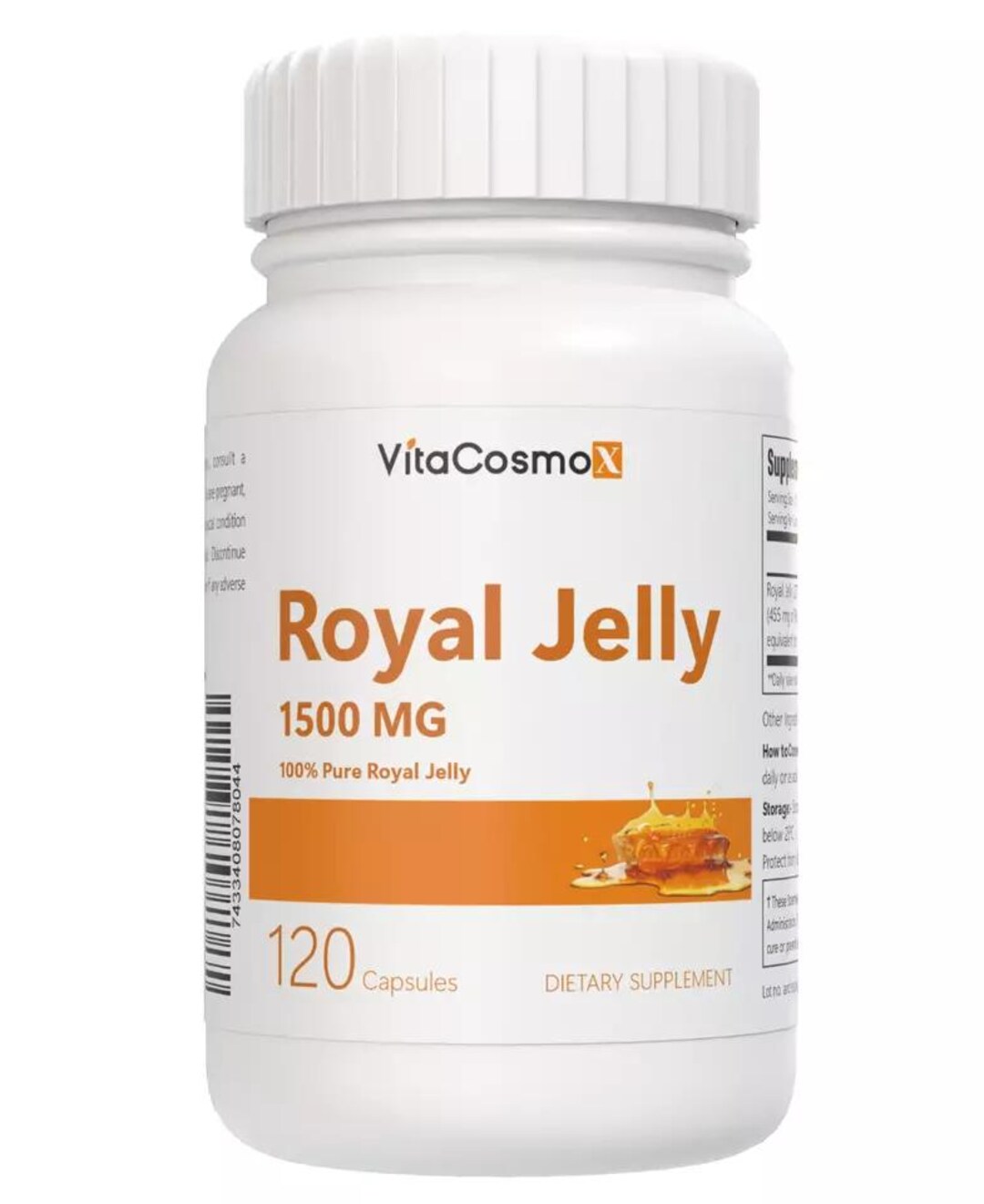 Vitacosmox Royal Jelly Supplements - 120 Capsules, Vegan, and Gmo-free ...