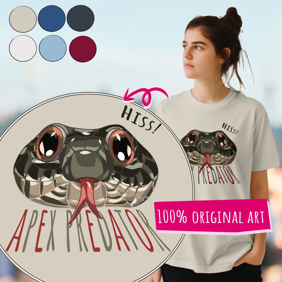 Hiss! Apex Predator - Unisex Cute Snake T-shirt, Original Design ...