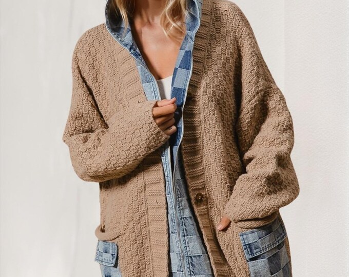 Sweater, Oversized Sweater, Upcycled Cardigan, Sustainable Outerwear ...