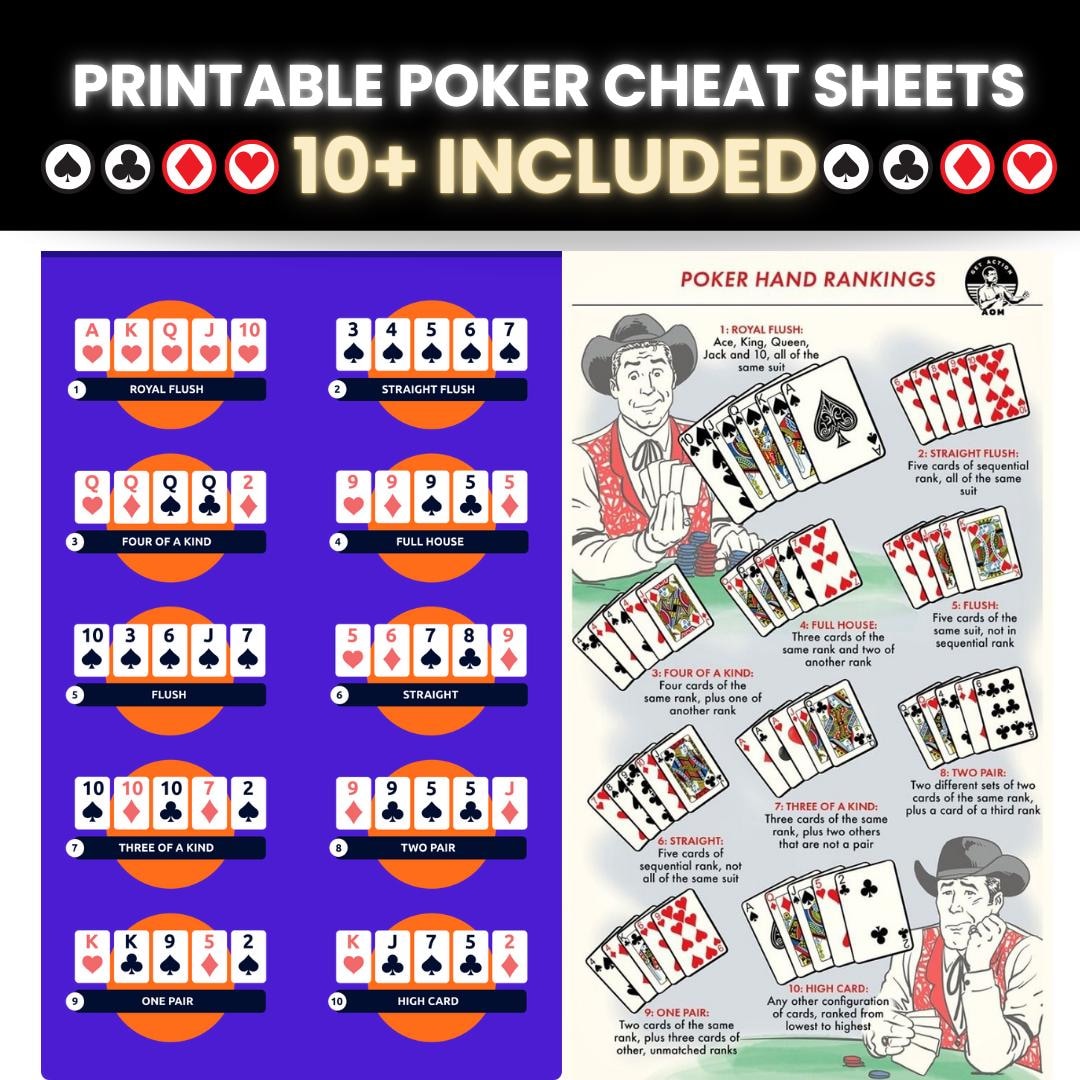 Poker Cheat Sheets! +10 Downloadable Poker Cheat Sheets: Printable Poker Cheat Sheets - Poker ...