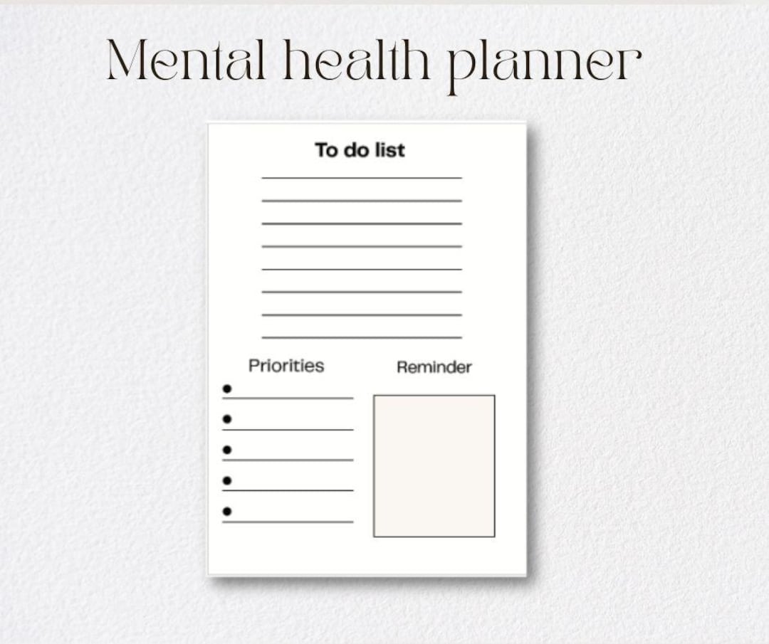 Mental Health Planner-mental Wellness Journal-mood Tracker-printable ...