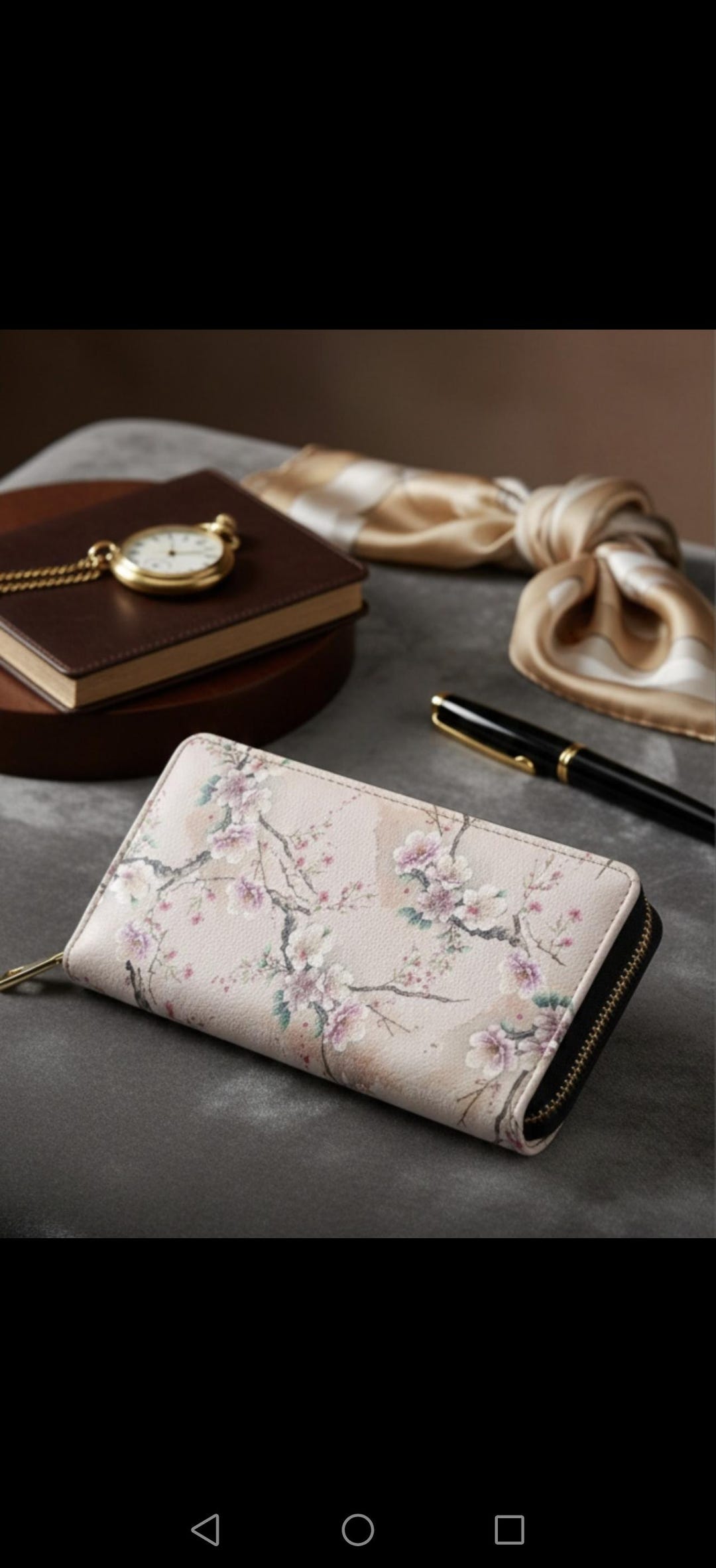 Cherry Blossom Branch Zipper Wallet | Floral Pink Sakura Pattern - Etsy