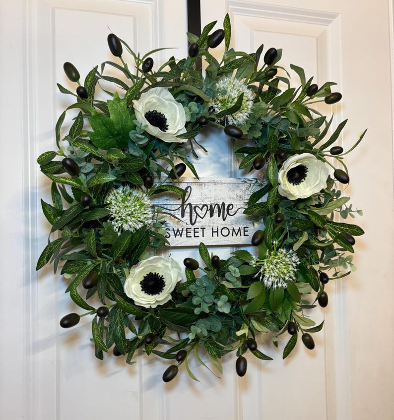 All Year Round Wreath: Poppy, Olive, Dandelion & Greenery Wreath - Etsy