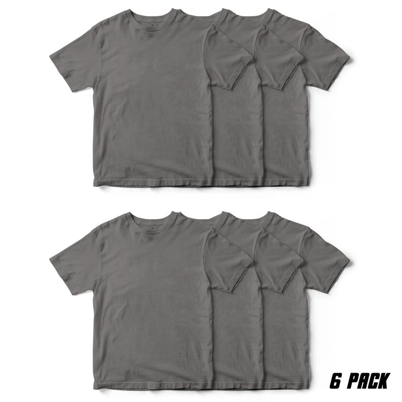 Sada Plain T-shirt 6-pack – Regular Fit Cotton Tees – 10 Color Options ...