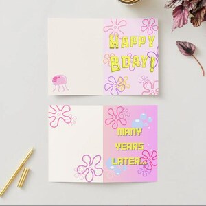 Printable Spongebob Birthday Card, Many Years Later, Digital Birthday ...