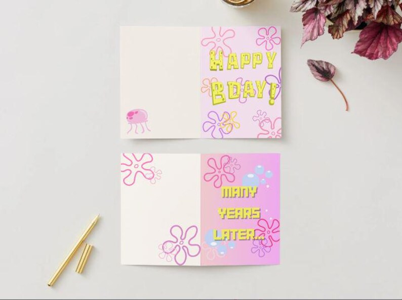 Printable Spongebob Birthday Card, Many Years Later, Digital Birthday ...