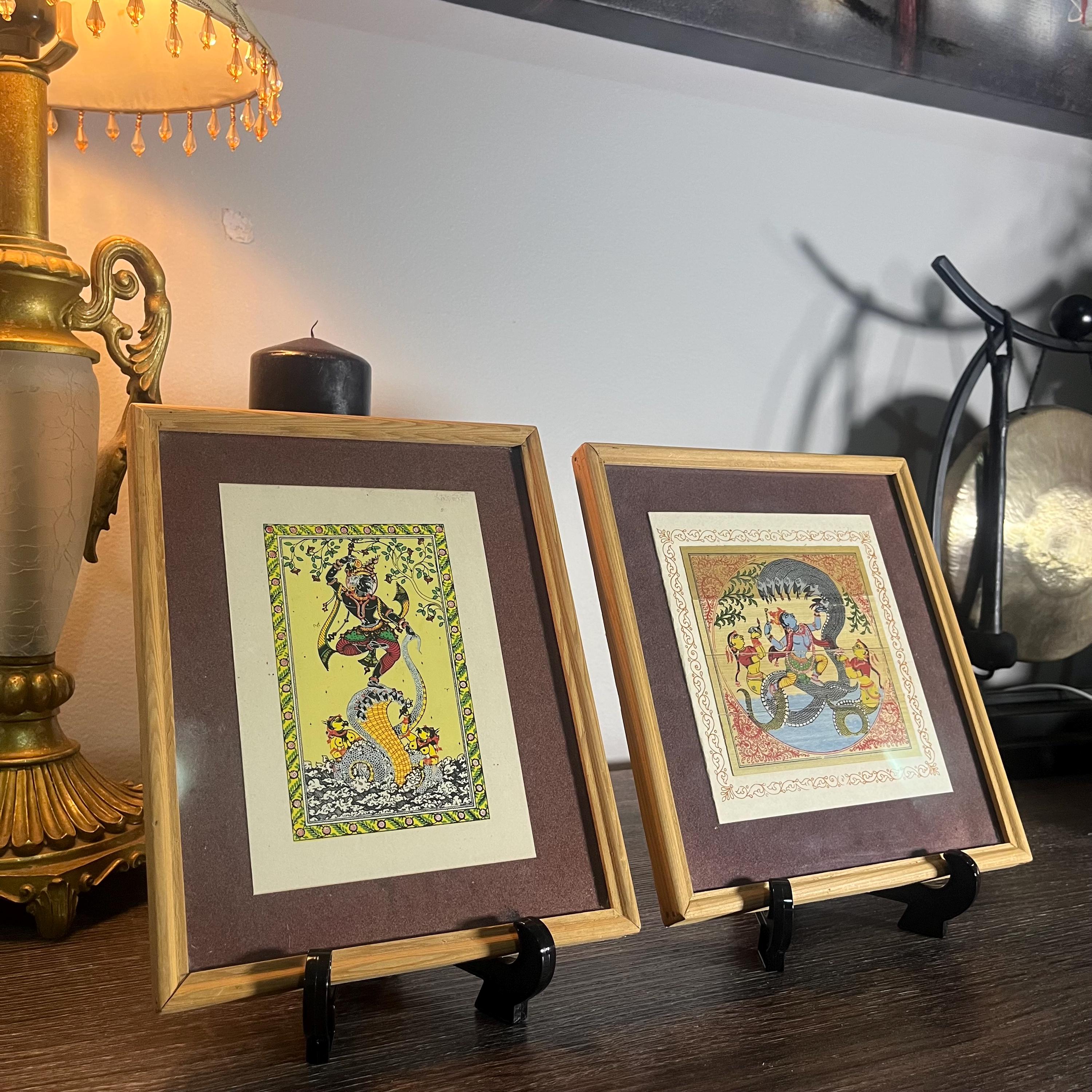 Original Traditional Pattachitra Painting of Khrisna on Palm Leaf ...