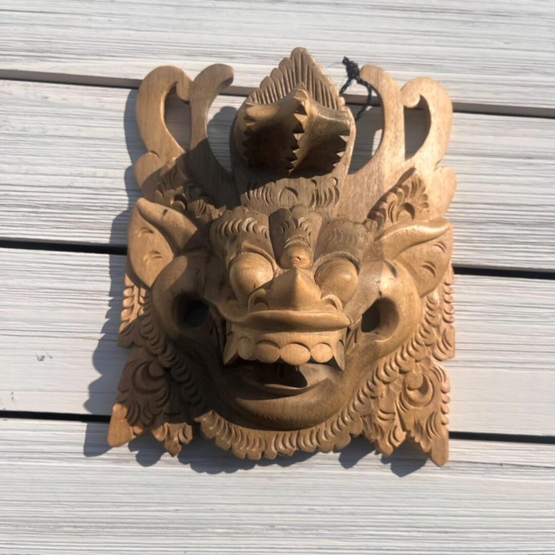Balinese Barong Wood Carving: Handcrafted Bali Wall Art Mask - Etsy
