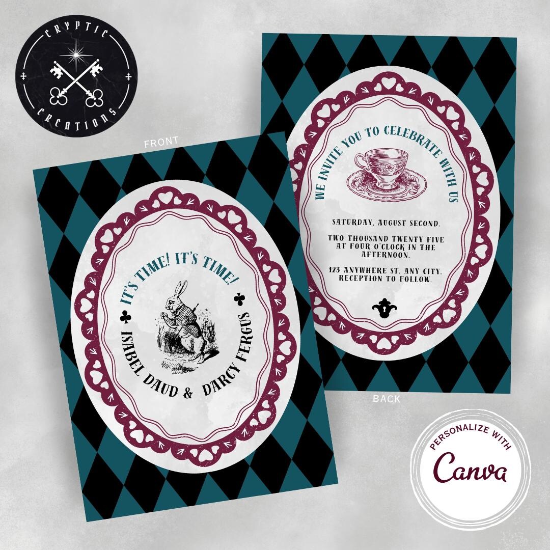 Hatter's Tea Party by Cryptic Creations | Wedding Invitation - Etsy