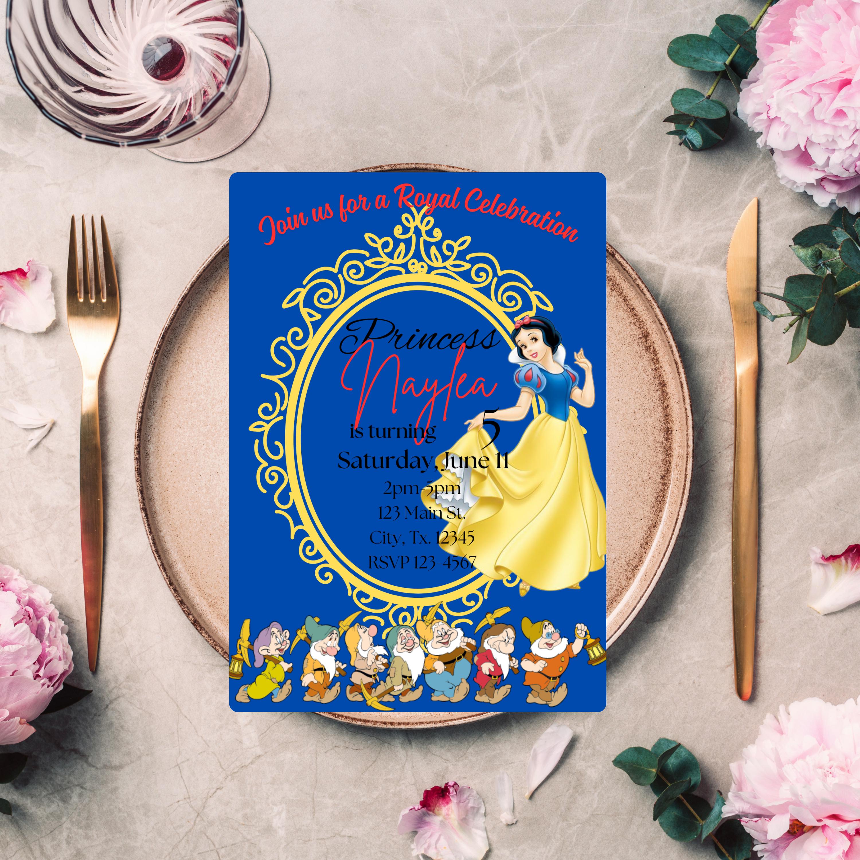 Snow White Birthday Invitation - Etsy