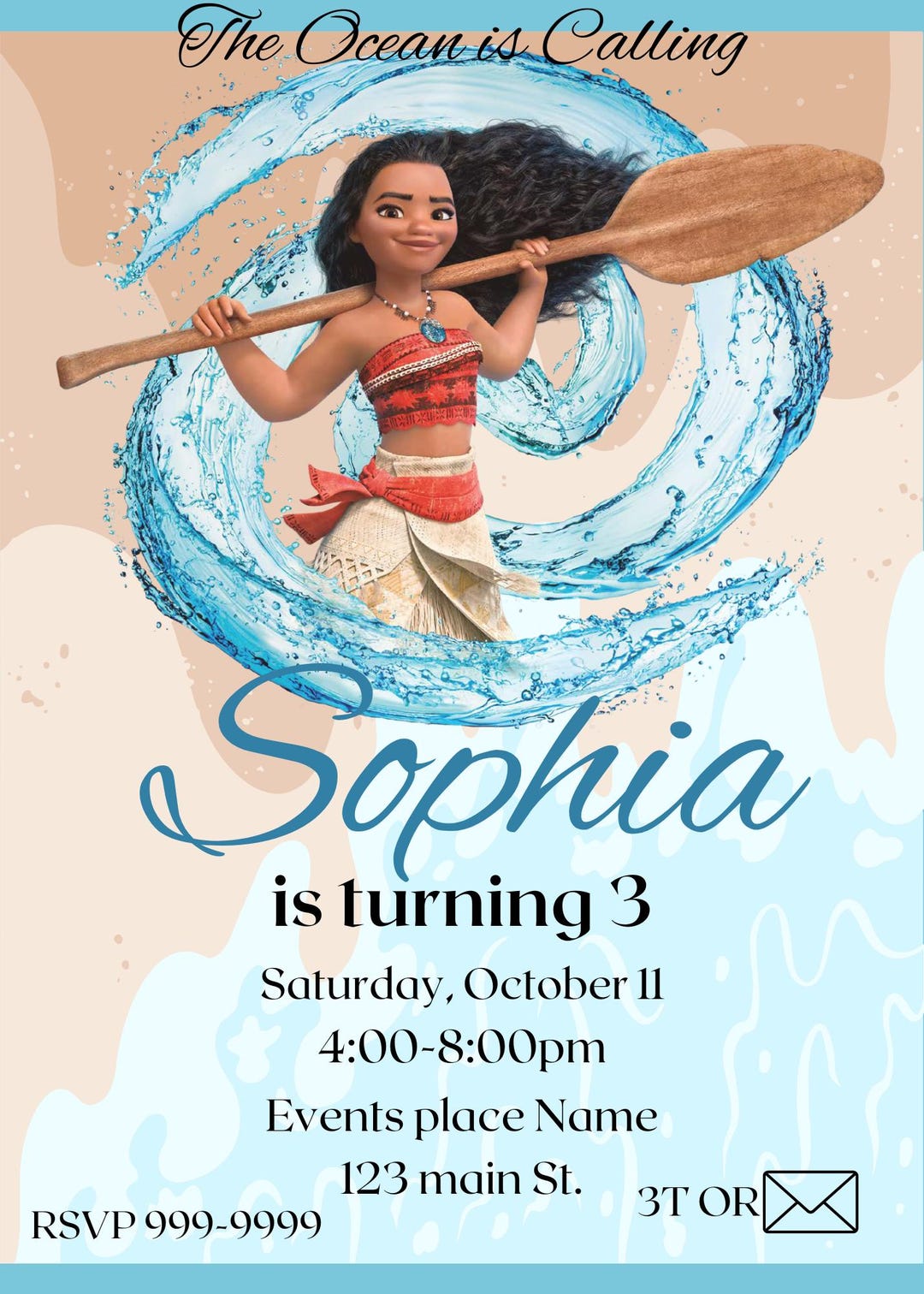 Moana Invitation - Etsy