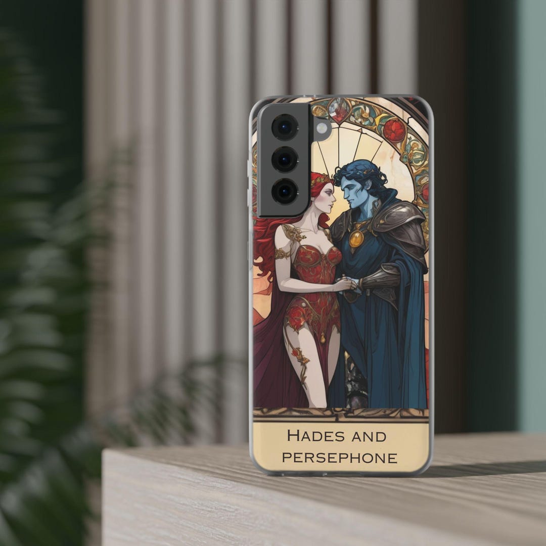 Mythical God Hades and Persephone Stained Glass Design Flexi Case, Greek Mythology Phone Cover ...