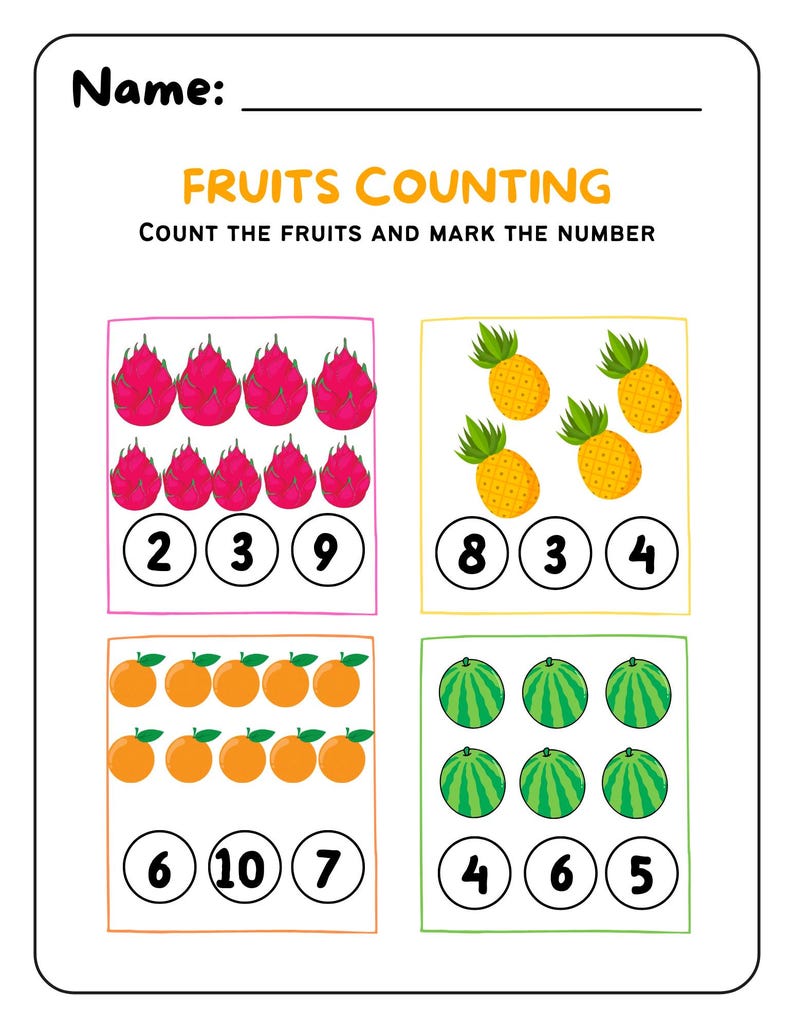 Let's Learn to Count, Color and Trace Numbers 1-10 - Etsy